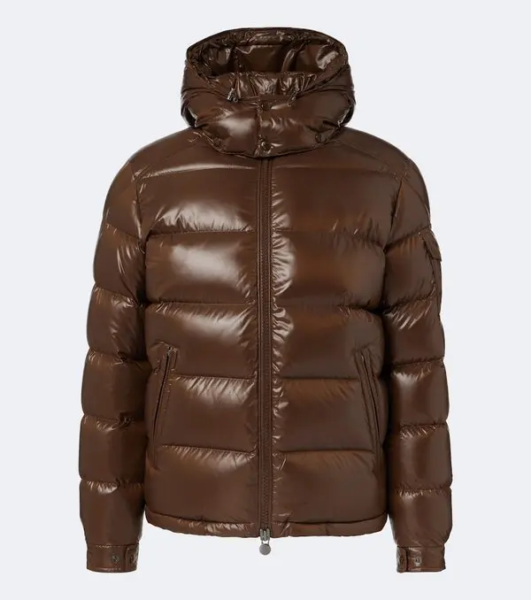 Moncler Maya Hooded Down Jacket - Brown
