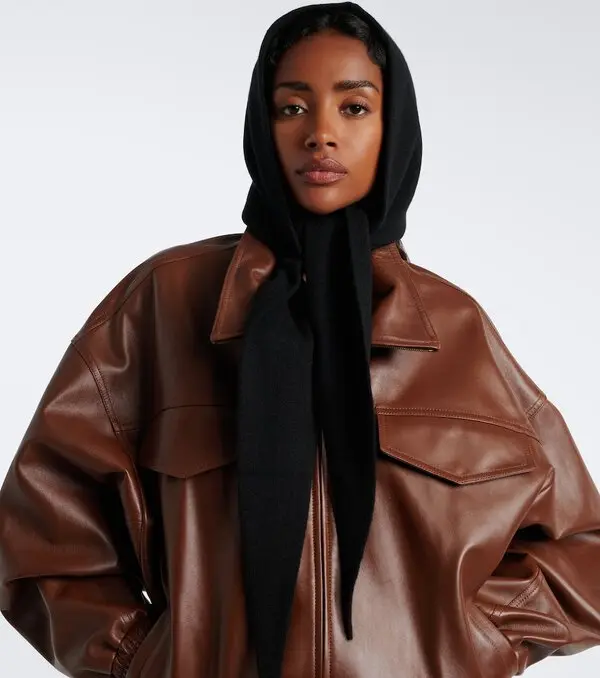 Nour Hammour Niale Cashmere Hood - Black
