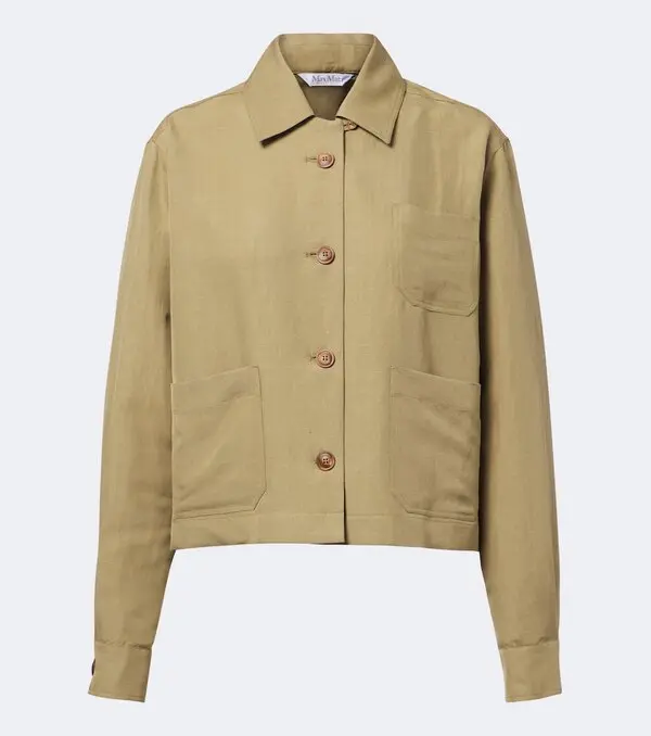 Max Mara Linen And Silk Twill Blouson Jacket