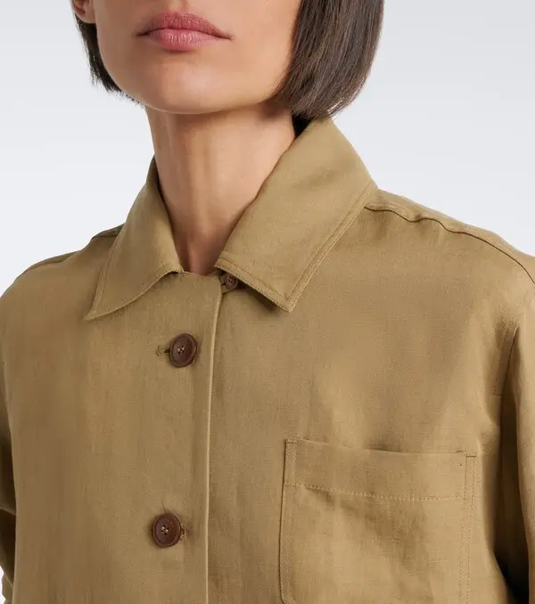 Max Mara Linen And Silk Twill Blouson Jacket