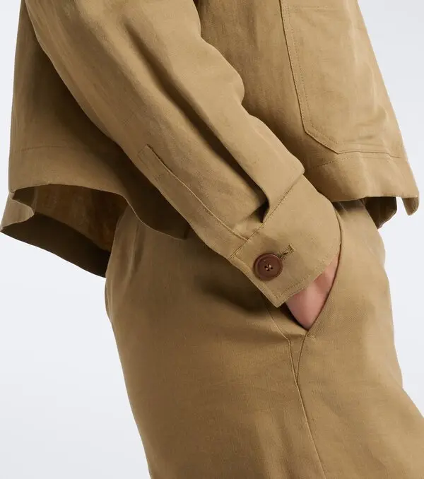 Max Mara Linen And Silk Twill Blouson Jacket