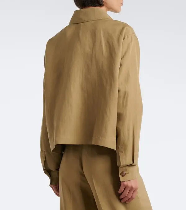 Max Mara Linen And Silk Twill Blouson Jacket