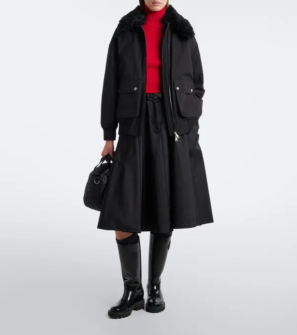 Moncler Rougequeue Shearling-trimmed Down Jacket