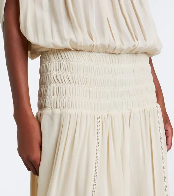 Isabel Marant Étoile Nesrine Beaded Shirred Silk Maxi Dress