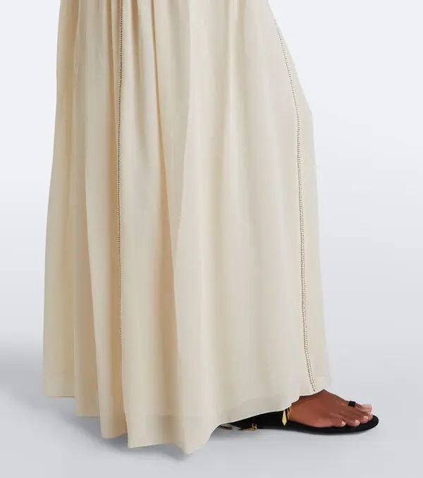 Isabel Marant Étoile Nesrine Beaded Shirred Silk Maxi Dress