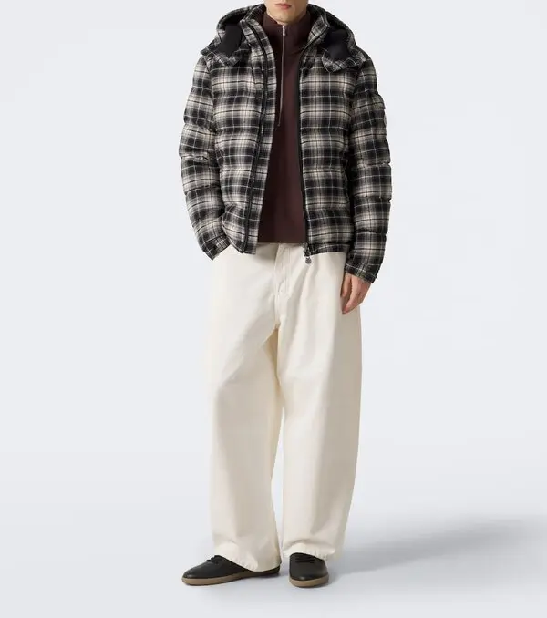 Moncler Airor Checked Cotton Flannel Down Jacket