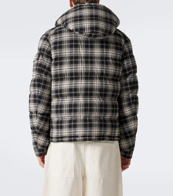 Moncler Airor Checked Cotton Flannel Down Jacket