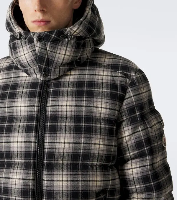 Moncler Airor Checked Cotton Flannel Down Jacket