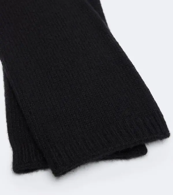 Nour Hammour Cashmere And Wool Gloves - Black