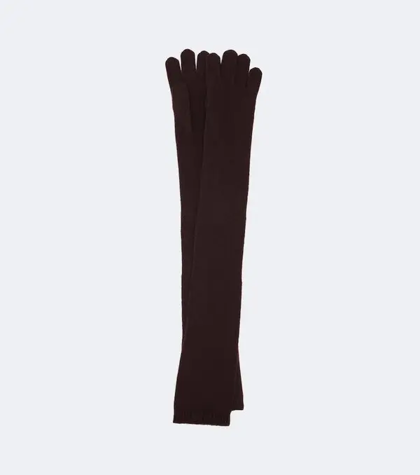Nour Hammour Cashmere And Wool Gloves - Brown
