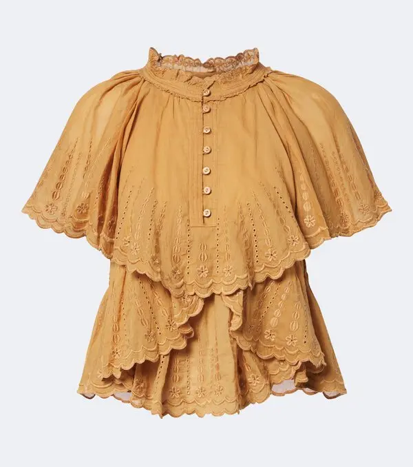 MARANT ETOILE Lorna Embroidered Cotton Top