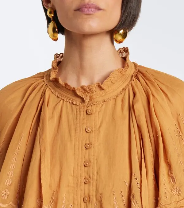 MARANT ETOILE Lorna Embroidered Cotton Top