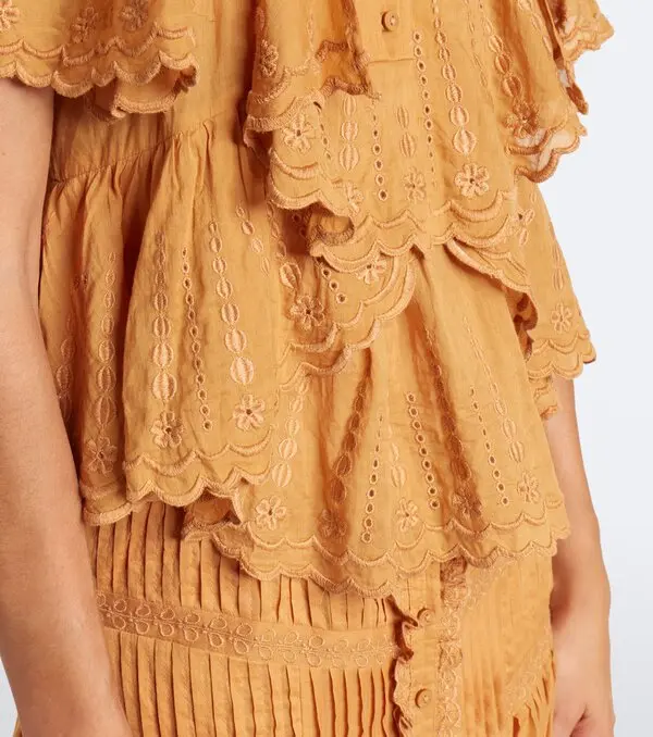 MARANT ETOILE Lorna Embroidered Cotton Top