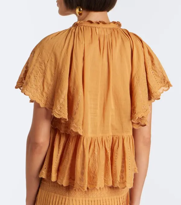 MARANT ETOILE Lorna Embroidered Cotton Top