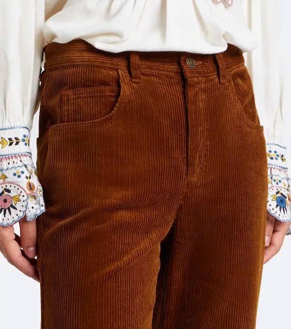 MARANT ETOILE Isabel Marant Étoile Ruthie Cropped Corduroy Straight Pants