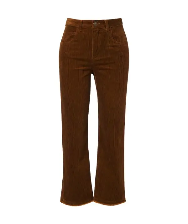 MARANT ETOILE Isabel Marant Étoile Ruthie Cropped Corduroy Straight Pants - Brown