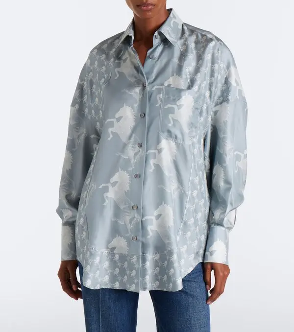 Stella McCartney Printed Silk Satin Shirt