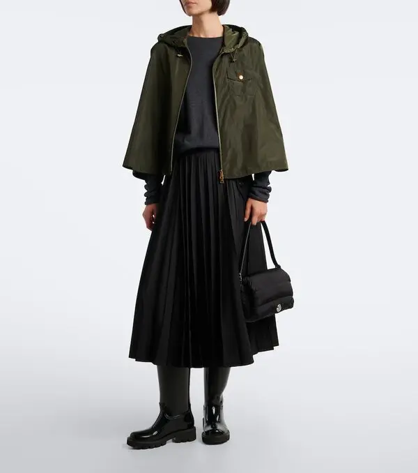 Moncler Hooded Cape - Green