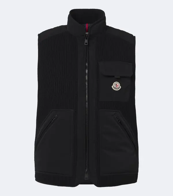 Moncler Lenevra Wool-blend Down Vest - Black