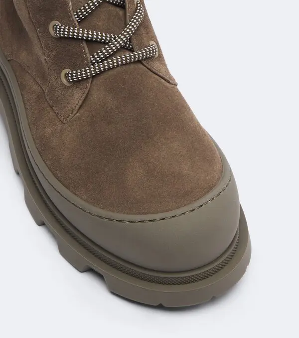 Moncler Vera Shearling-trimmed Suede Lace-up Boots