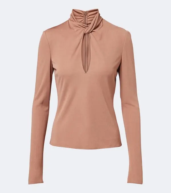 Valentino Garavani Cutout Jersey Crêpe Top