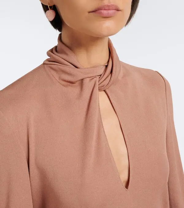 Valentino Garavani Cutout Jersey Crêpe Top
