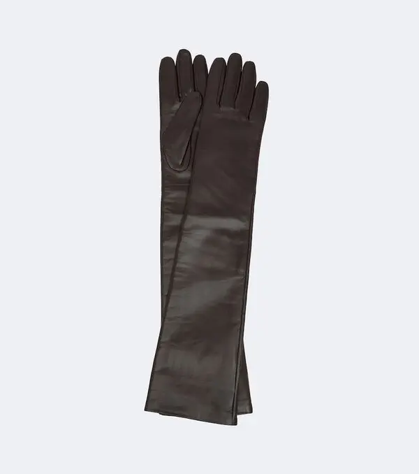 THE FRANKIE SHOP Veneto Leather Gloves - Brown