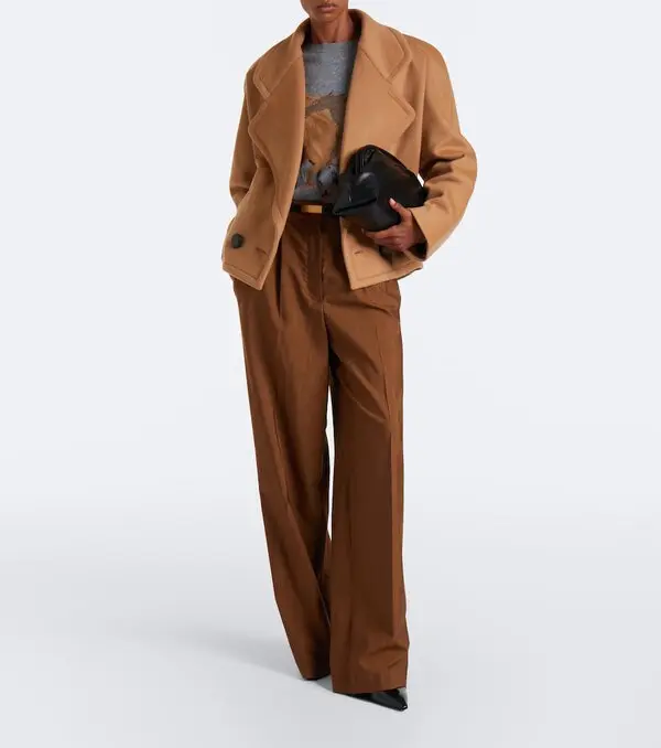 Stella McCartney Wool And Silk Wide-leg Trousers