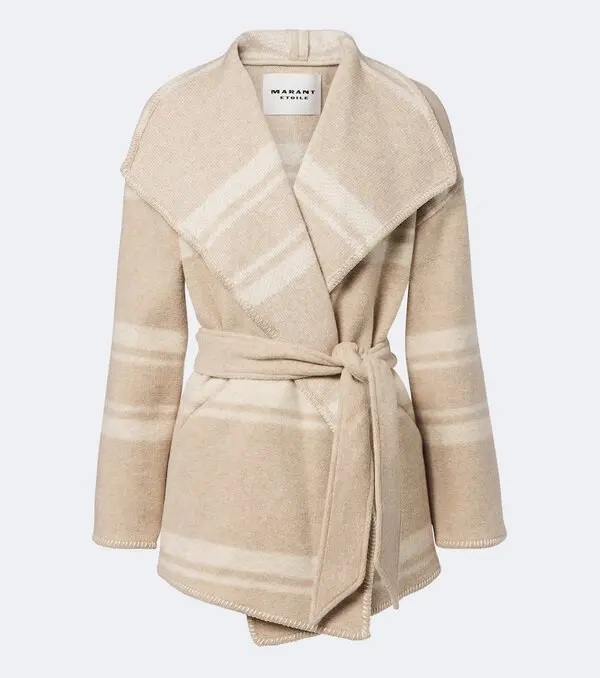 MARANT ETOILE Brea Striped Wrap Coat