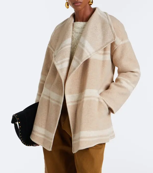 MARANT ETOILE Brea Striped Wrap Coat