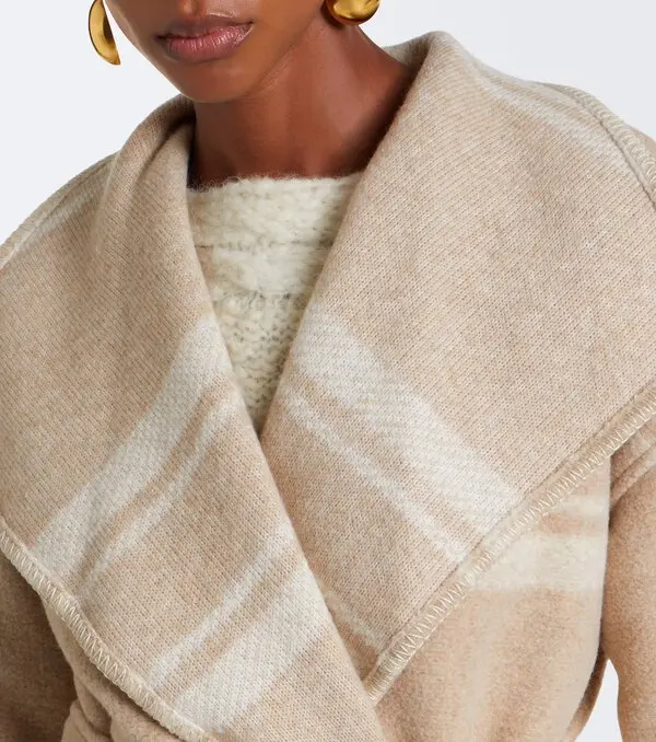 MARANT ETOILE Brea Striped Wrap Coat