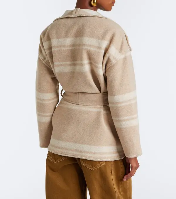 MARANT ETOILE Brea Striped Wrap Coat