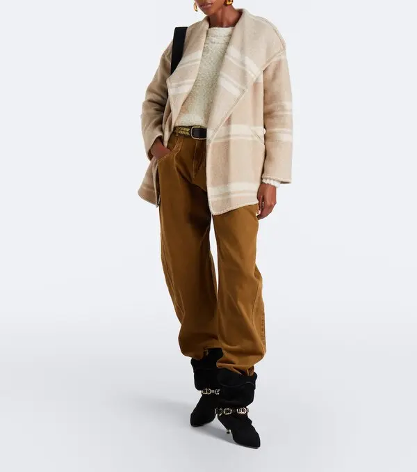 MARANT ETOILE Brea Striped Wrap Coat