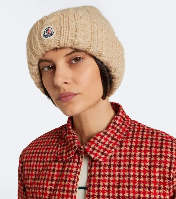 Moncler Cable-knit Alpaca And Wool-blend Beanie - Beige