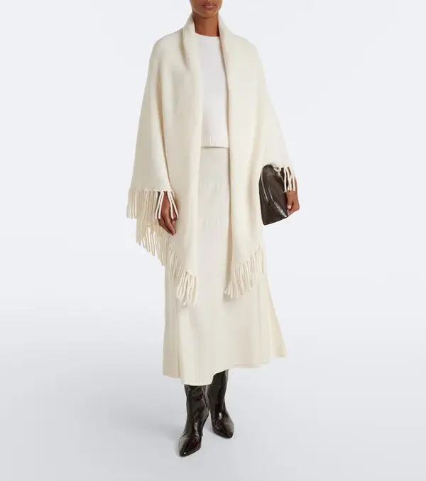 Arch4 Duchess Fringed Cashmere Poncho