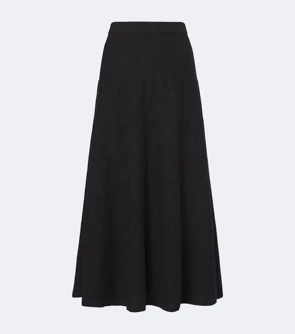 Arch4 Cashmere Midi Skirt - Black