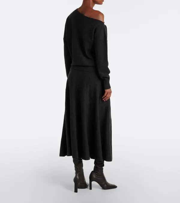 Arch4 Cashmere Midi Skirt - Black