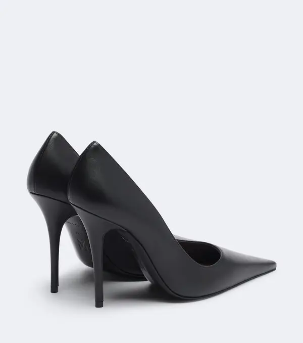 Amina Muaddi Barbara Leather Pumps - Black