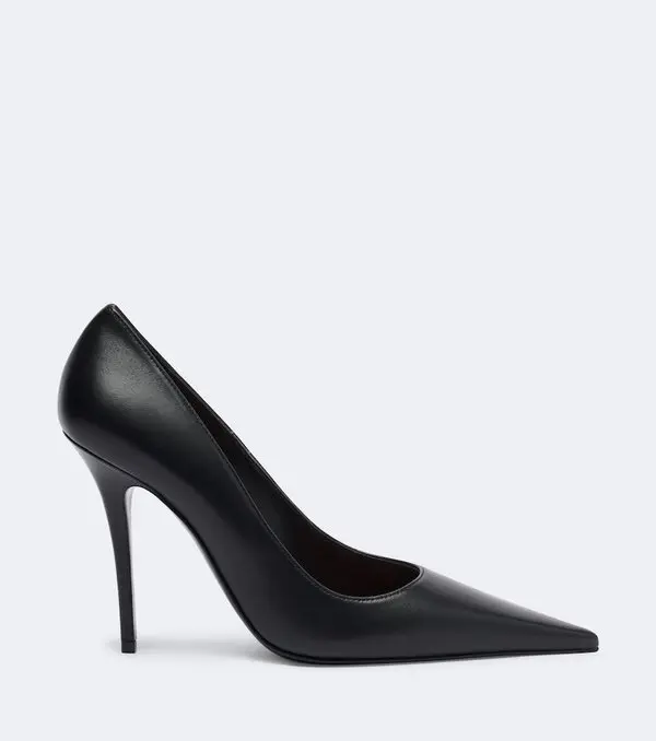 Amina Muaddi Barbara Leather Pumps - Black