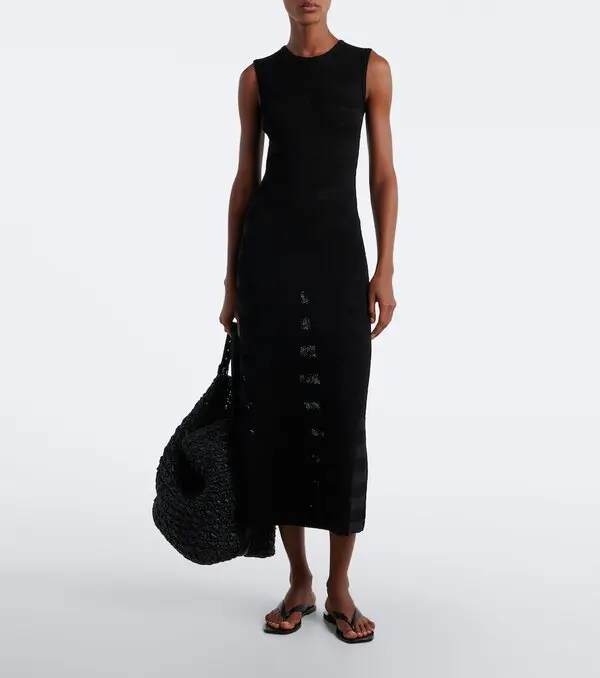 ERES Striped Cotton-blend Midi Dress