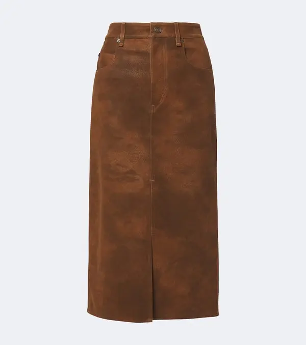 MARANT ETOILE Bisane Midi Skirt - Brown