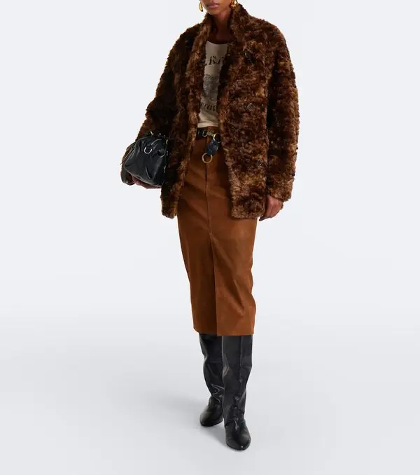 MARANT ETOILE Bisane Midi Skirt - Brown