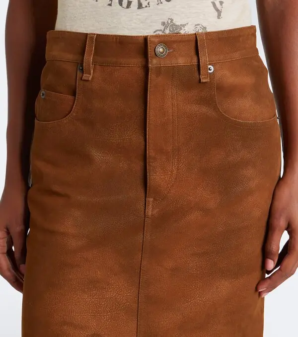 MARANT ETOILE Bisane Midi Skirt - Brown