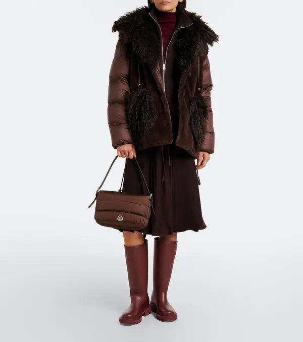 Moncler Caradoc Padded Shoulder Bag - Brown