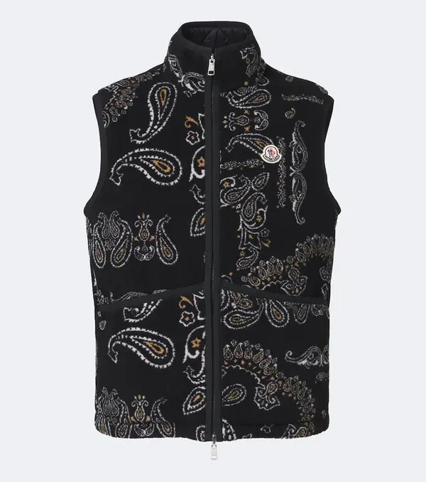 Moncler Reversible Paisley Vest - Black