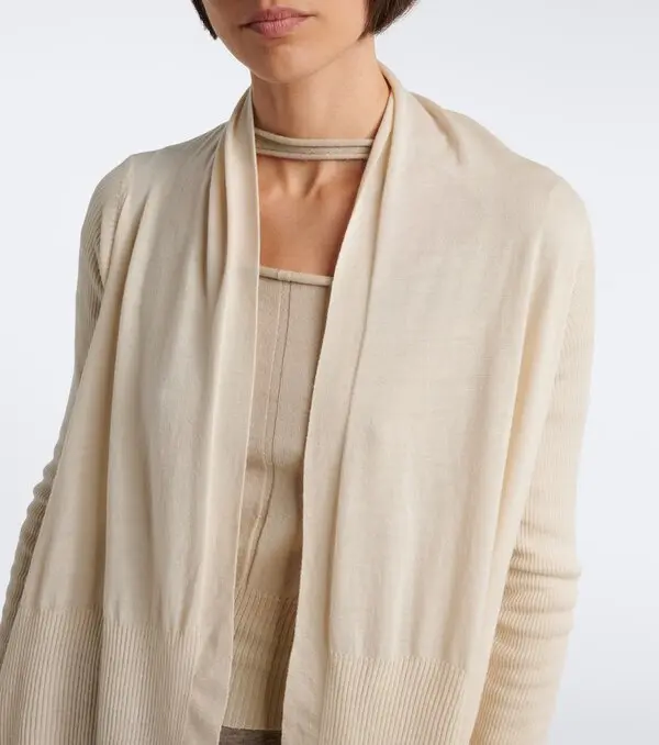 Rick Owens Asymmetric Virgin Wool Cardigan