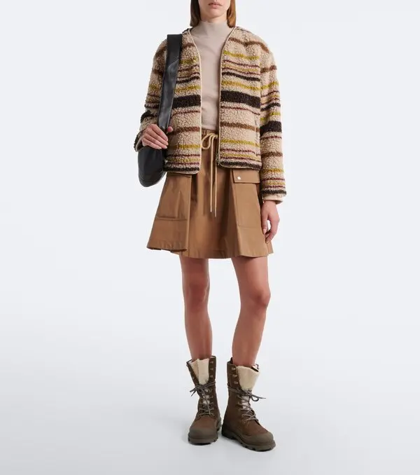 Moncler Striped Wool-blend Teddy Jacket