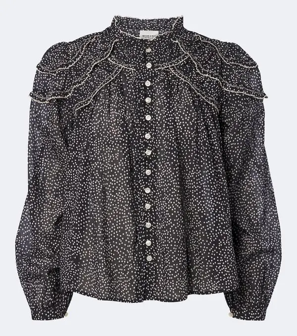 MARANT ETOILE Christa Polka-dot Cotton Blouse