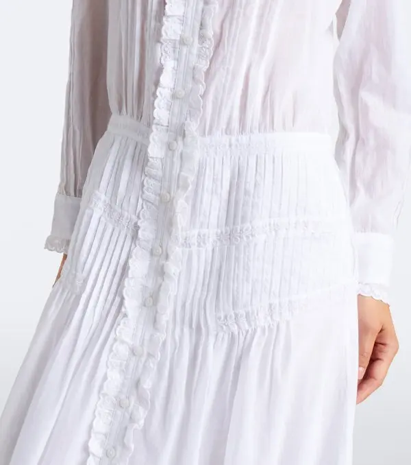 MARANT ETOILE Lonie Embroidered Ruffled Cotton Maxi Dress