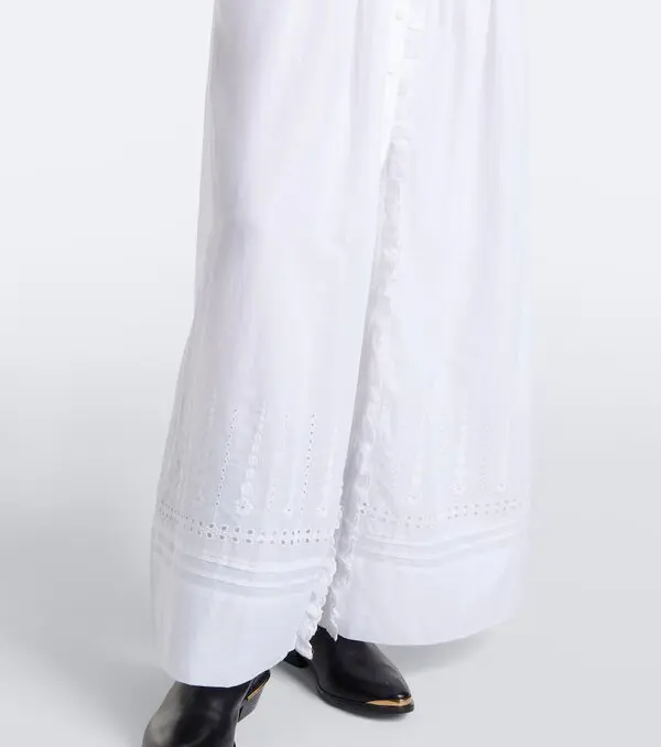 MARANT ETOILE Lonie Embroidered Ruffled Cotton Maxi Dress